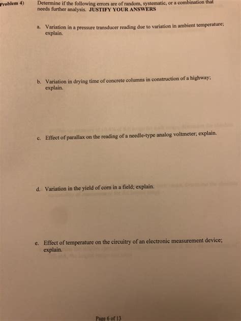 Solved Problem 4 Determine If The Following Errors Are Of