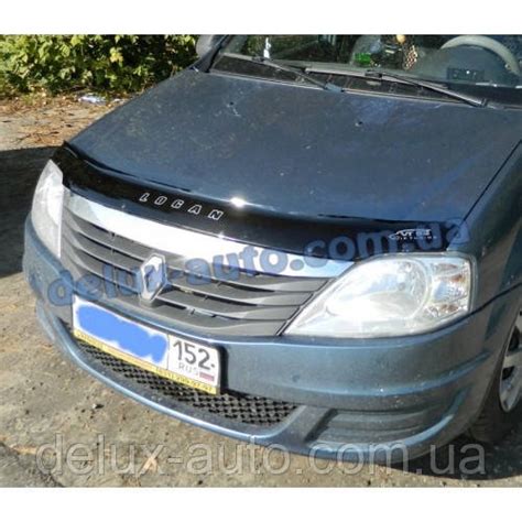 Мухобойка на капот Renault Logan 2005-2013 Дефлектор капота на Рено ...