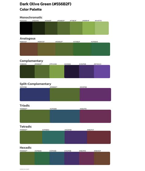 Dark Olive Green Color Palettes