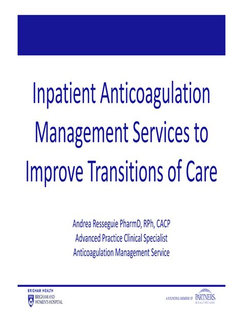 Fillable Online Inpatient Anticoagulation Fax Email Print Pdffiller