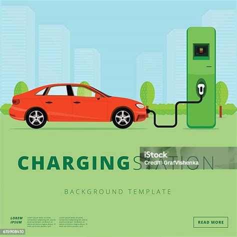 전기 자동차 충전 소 개념 Ev 충전 지점 또는 Ev 0명에 대한 스톡 벡터 아트 및 기타 이미지 0명 가리키기 거리 Istock