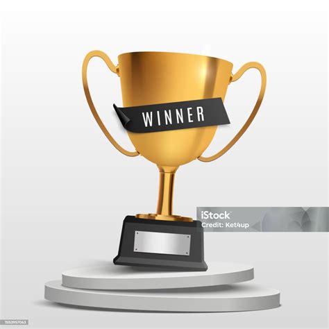 우승자 배경 연단이 있는 골드 트로피 컵 1위에 대한 스톡 벡터 아트 및 기타 이미지 1위 Championship 건설 플랫폼 Istock