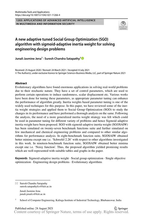 A New Adaptive Tuned Social Group Optimization Sgo Algorithm With