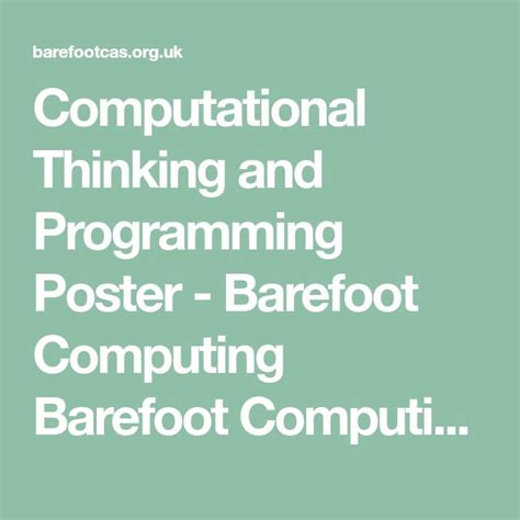 Computational Thinking And Programming Poster Barefoot Computing