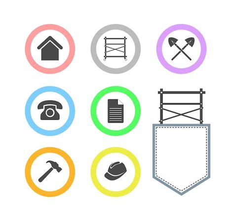 Premium Vector Set Of Scaffolding Round Icons For Web Site