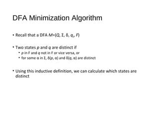 Minimization Of DFA PPT