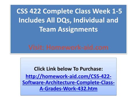 ppt css 422 complete class week 1 5 includes all dqs individual