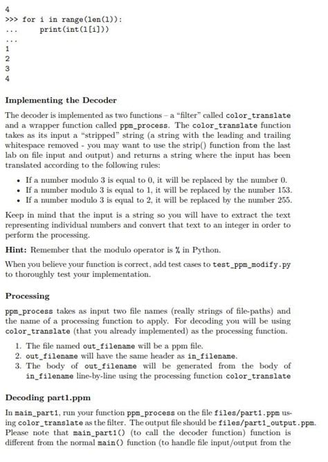 Solved Part PPM Files And Modifications Getting Started Chegg