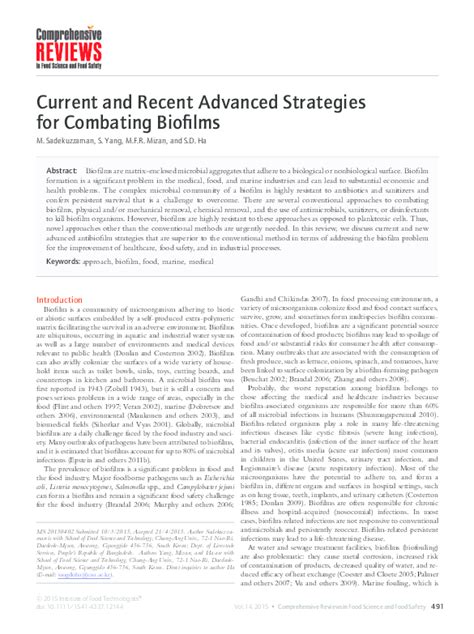 Pdf Current And Recent Advanced Strategies For Combating Biofilms