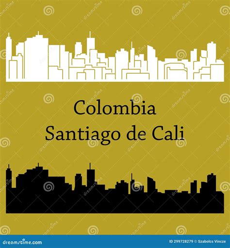 Cali Colombia City Silhouette Ilustración Del Vector Ilustración De