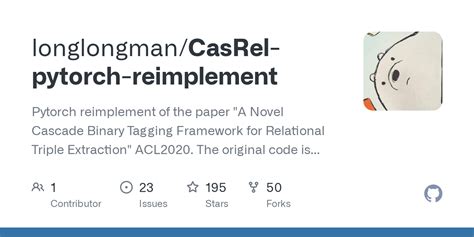 GitHub Longlongman CasRel Pytorch Reimplement Pytorch Reimplement Of The Paper A Novel