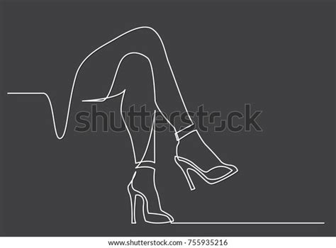 Continuous Line Drawing Naked Women Legs Stock Vector Royalty Free Shutterstock