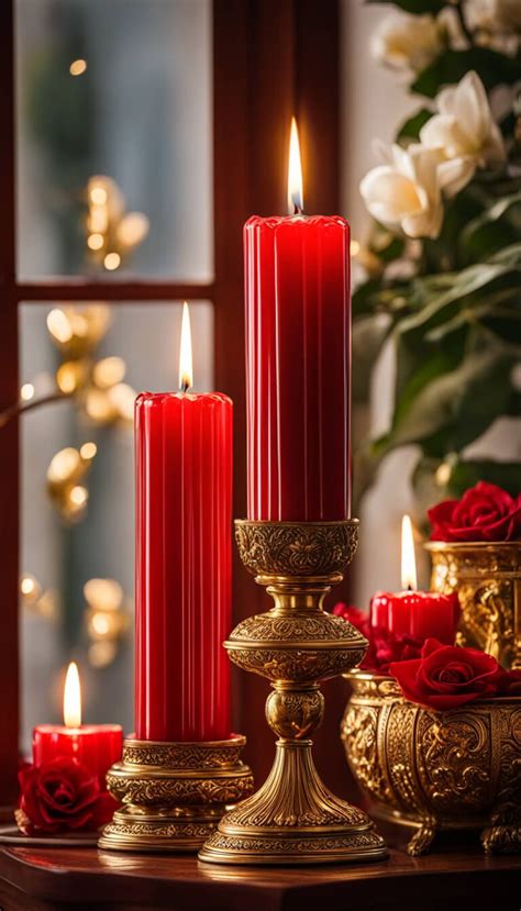 Elegant Red Candles For Home Decor Cozy Evening Lighting Inspiration