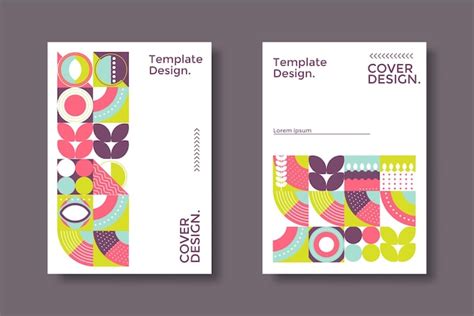 추상적 인 기하학적 모양 패턴 Bauhaus 최소한의 예술 디자인 배경 현대 원형 삼각형 및 사각형 Bauhaus 패턴 배경 포스터 및 유행을 커버 무료 벡터