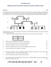 Tut 7 Assignment Linkage Analysis Pdf GTS 368 Tutorial 7 Mapping Of Genes That Underlie