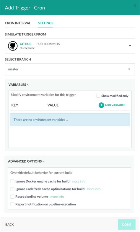 Cron Timer Triggers · Codefresh Docs