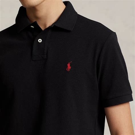 폴로 랄프로렌 커스텀 슬림핏 메시 폴로 셔츠 블랙 Oco 브랜드 편집샵 오씨오