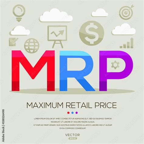 MRP Mean Maximum Retail Price Letters And Icons Vector Illustration Stock Vector Adobe Stock
