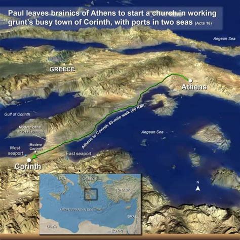 Pauls Trip From Athens To Corinth Casual English Bible