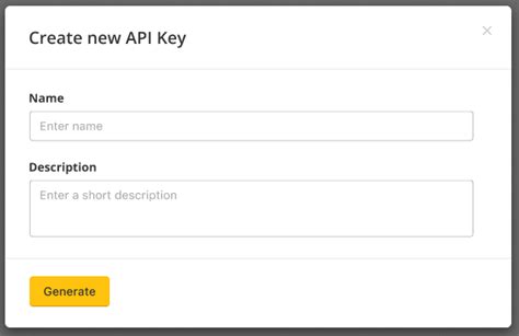 Generate API Keys