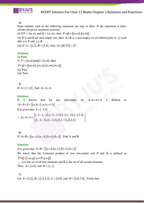 NCERT Solutions For Class 11 Maths Exercise 2 1 Chapter 2 Relations