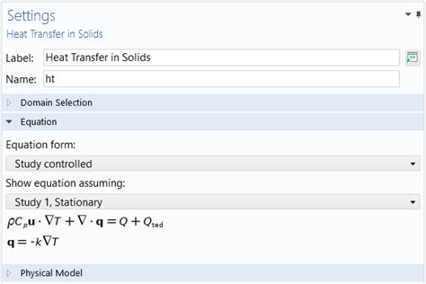 Viewing And Accessing The Equations And Variables For Physics Feature Nodes