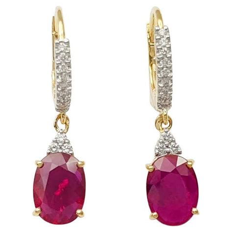 Minimalist Ruby Stiletto Earrings For Sale At 1stdibs