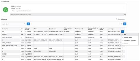 Managing Database Users With Sql Developer Web