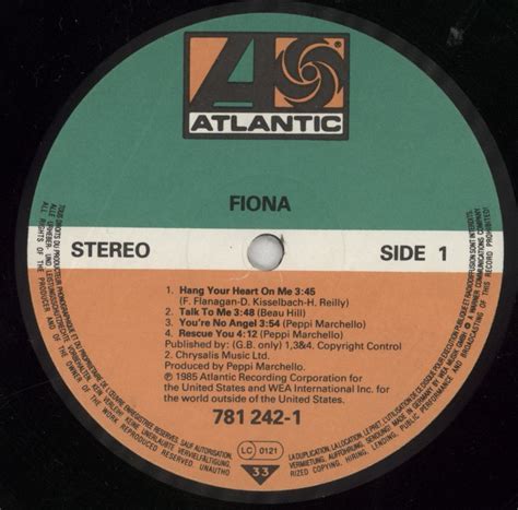 Fiona Fiona German Vinyl Lp —