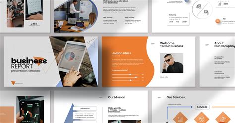 Шаблон Powerpoint для бизнес отчета Шаблоны презентаций Включая диаграмма и элегантный Envato