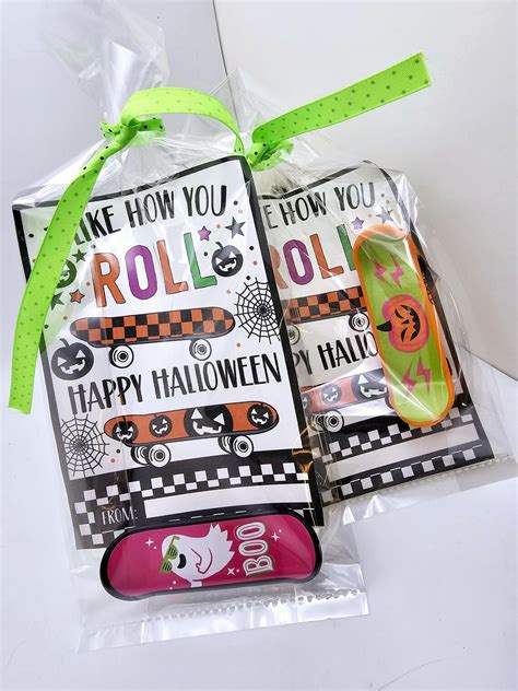 Halloween Skateboard Printable Party Favor Tags Trick Or Treat