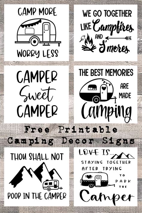 Free Printable Camping Décor Signs This Ole Mom