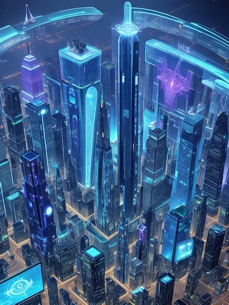 Premium Ai Image Futuristic Mega City