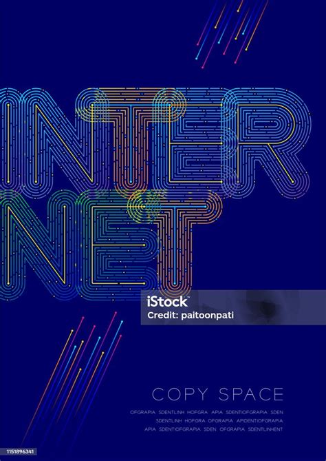 인터넷 큰 텍스트 점과 대시 라인 패턴 레이어 오버레이 포스터 배너 또는 전단지 템플릿 레이아웃 디자인 그림 복사 공간 파란색