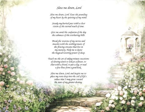Prayer For Peace Slow Me Down Lord Unframed 8 12x11 Etsy