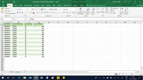 Rearrange A Multi Heading Dataset Into A Single Heading One Which Is