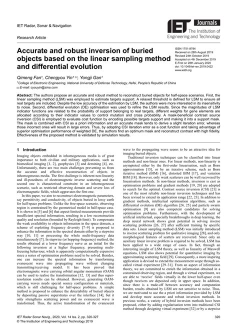 pdf accurate and robust inversion of buried objects based on linear