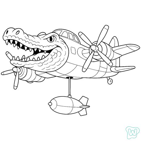 Bombardino Crocodile Coloring Page