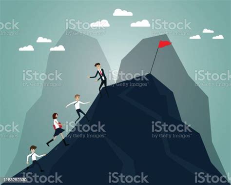 성공을위한 자신의 비전을 보여주는 좋은 지도자의 평면 디자인 개념 비즈니스 팀 실행리더 벡터 일러스트레이션을 따릅니다 개념에 대한 스톡 벡터 아트 및 기타 이미지 Istock
