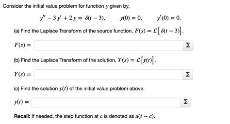 Solved Consider The Initial Value Problem For Function Y Chegg