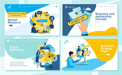 Seo 웹 디자인 Ui 개발 및 디지털 마케팅을 위한 방문 페이지 디자인 템플릿 세트입니다 비즈니스 및 파트너십 개념 성공 하이테크 기술 서명 문서 회사 정보의 분석 공부