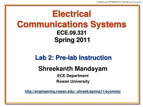 PPT Electrical Communications Systems ECE Spring PowerPoint Presentation ID