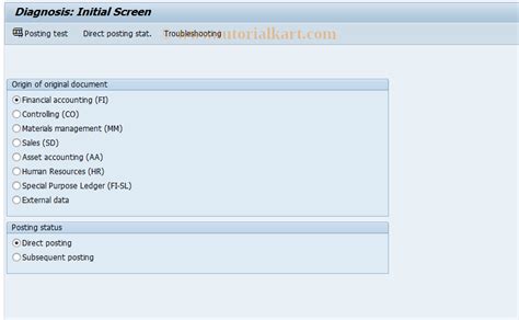 GCD SAP Tcode FI SL Customizing Diagnosis Tool