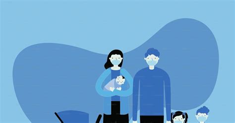 의료 마스크 캐릭터 벡터 일러스트레이션 디자인을 착용한 가족 벡터 Unsplash의 보호용 안면 마스크 이미지