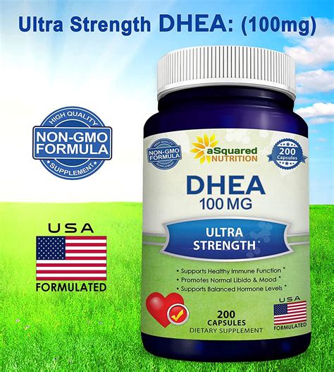 Dhea 100mg Max Strength 200 Capsules Hormone Balance For Women And Men