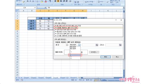 엑셀에서 양수 음수 데이터 표시 방법 키키몽 생활연구소 엑셀에서 양수 음수 데이터 표시 방법 키키몽 생활연구소