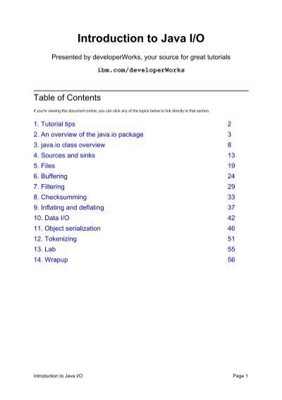 Introduction To Java I O Free Java Tutorials Guide