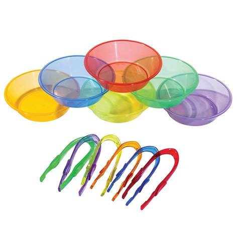 Translucent Sorting Bowls And Tweezers 12 Piece Fine Motor And Color