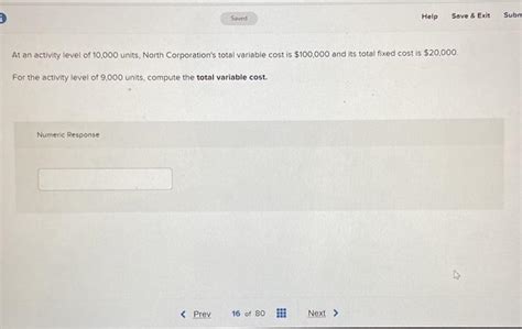 Solved Saved Help Save And Exit Subn At An Activity Level Of