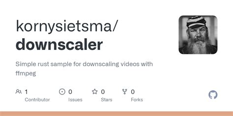 Github Kornysietsmadownscaler Simple Rust Sample For Downscaling Videos With Ffmpeg